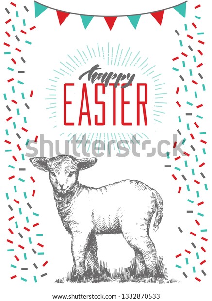 Hand Drawn Easter Card Hand Lettering Stock Vector (Royalty Free ...