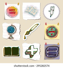 Hand Drawn Education Emblems Set Isolated Stock Vector (Royalty Free ...