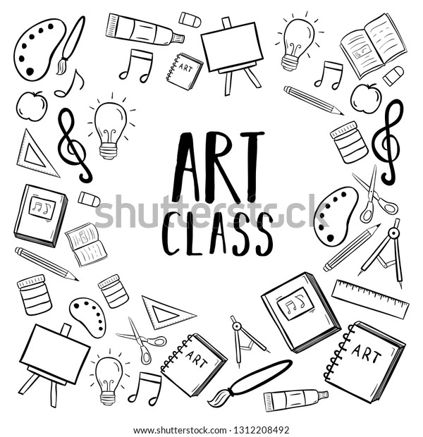 Hand Drawn Education School Art Class Stock Vector (Royalty Free ...