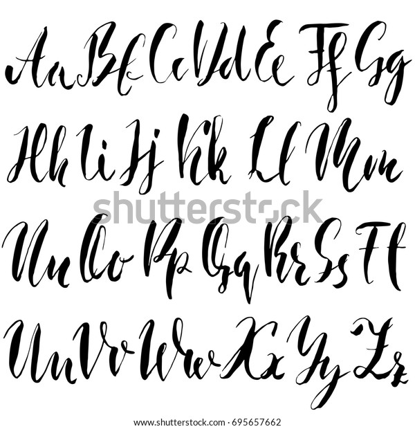 Hand Drawn Elegant Calligraphy Font Modern Stock Vector (Royalty Free ...