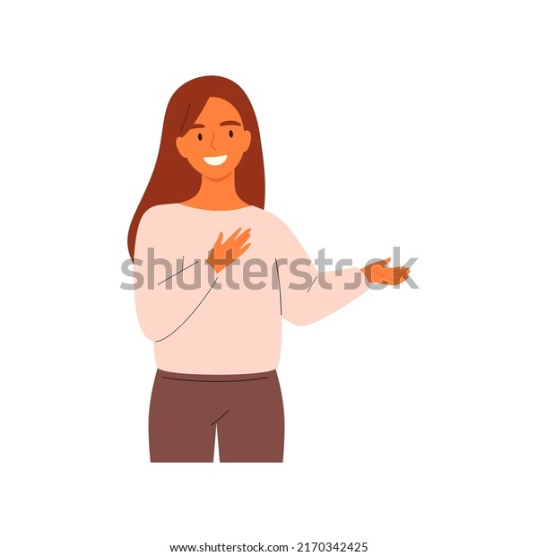 Hand Drawn Excited Expression Woman Cartoon Stock Vector (Royalty Free ...