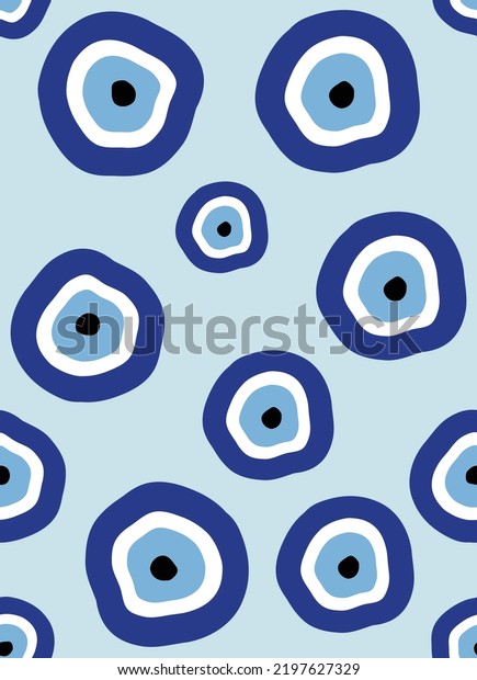 Hand Drawn Eye Doodles Seamless Pattern Stock Vector (Royalty Free ...