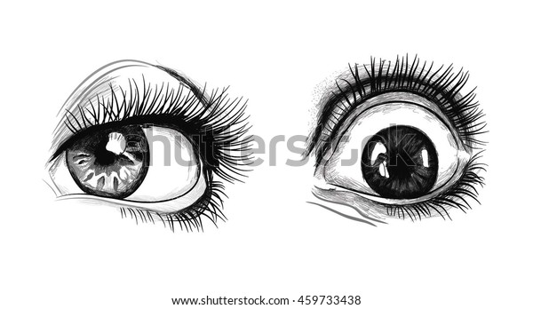 Hand Drawn Eyes Stock Vector (Royalty Free) 459733438 | Shutterstock