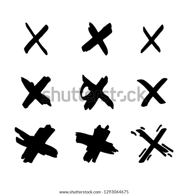 Hand Drawn Fail X Symbols Design Stock Vector (Royalty Free) 1293064675 ...