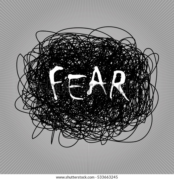 Hand Drawn Fear Concept Vector Illustration Stock Vector (Royalty Free ...