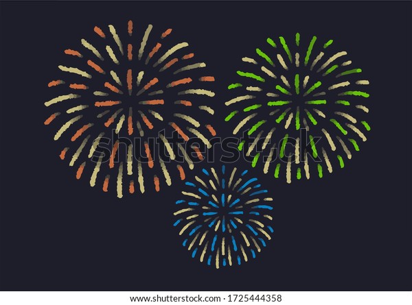 Hand Drawn Fireworks Illustration Vector Stock Vector (Royalty Free ...