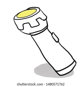 Hand Drawn Flashlight Doodle Illustration Stock Vector (Royalty Free ...