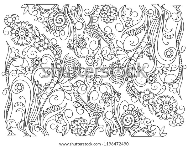 Hand Drawn Floral Background Boho Style Stock Vector (Royalty Free ...