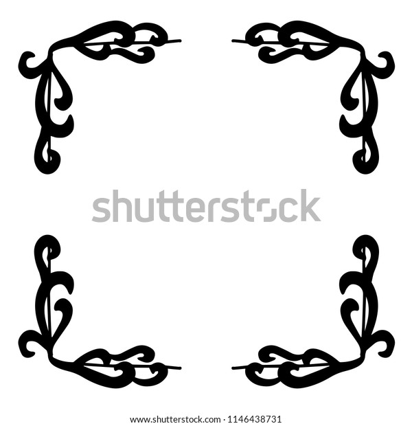 Hand Drawn Floral Corner Divider Vector Stock Vector (Royalty Free ...