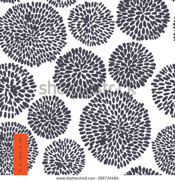 Hand Drawn Floral Japanese Pattern Shibori Stock Vector (Royalty Free ...