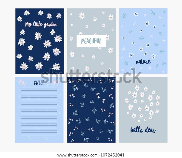 Hand Drawn Floral Note Cover Design Stock Vector (Royalty Free ...