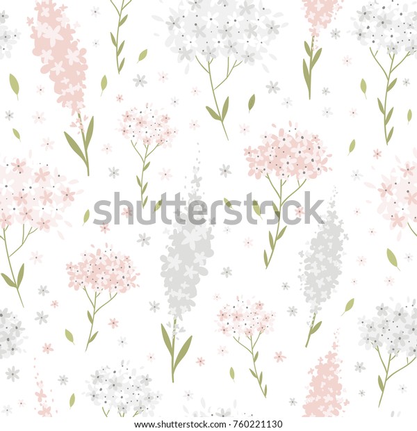 Hand Drawn Floral Spring Seamless Pattern Stock Vector (Royalty Free ...