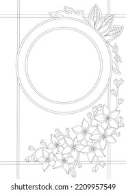 Hand Drawn Flower Card Coloring Picture Stock Vector (Royalty Free ...