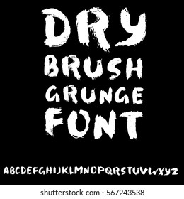 Hand Drawn Font Made By Dry: vector de stock (libre de regalías ...