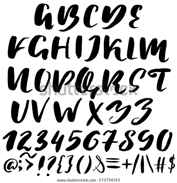 Hand Drawn Font Made By Dry Stock Vector (Royalty Free) 573734593 ...