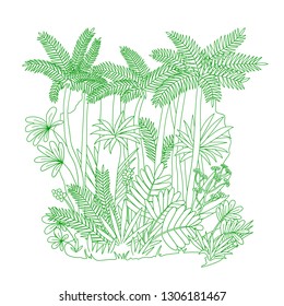 Hand Drawn Forest Illustration Beautiful Vector Stock Vector (Royalty ...