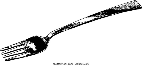 Hand Drawn Fork Black White Illustration Stock Vector (Royalty Free ...
