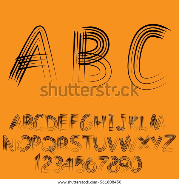 Hand Drawn Free Style Scroll Font Stock Vector (Royalty Free) 561808450 ...