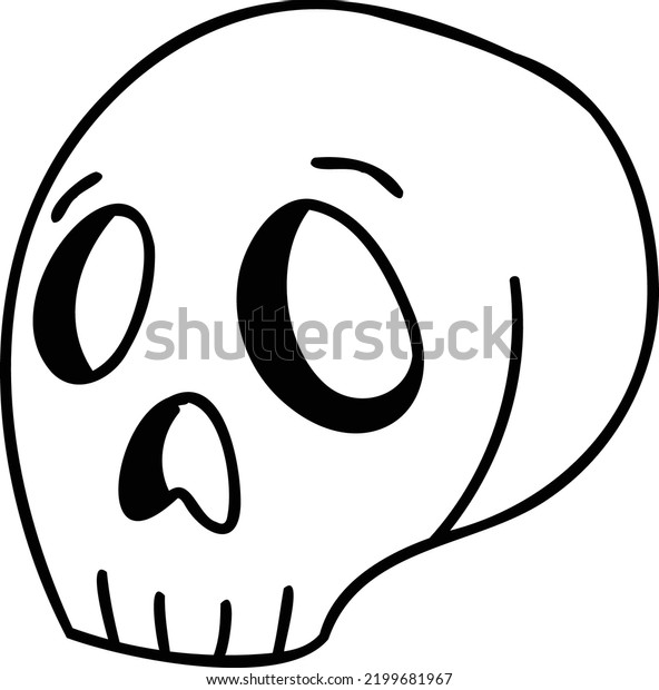 Hand Drawn Front Skull Illustration Isolated Stock Vector (Royalty Free ...