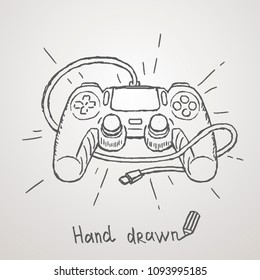 Hand Drawn Gamepad Vector Illustration Stock Vector (Royalty Free ...
