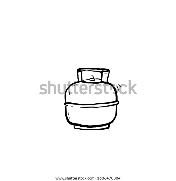 Hand Drawn Gas Cylinder Vector Tank Stock Vector (Royalty Free) 1686478384