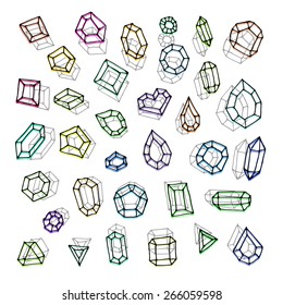 Hand Drawn Gems Abstraction Vector Illustration Stock Vector (Royalty ...