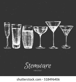 Drawn By Hand Glass Glass Glasses: เวกเตอร์สต็อก (ปลอดค่าลิขสิทธิ์ ...