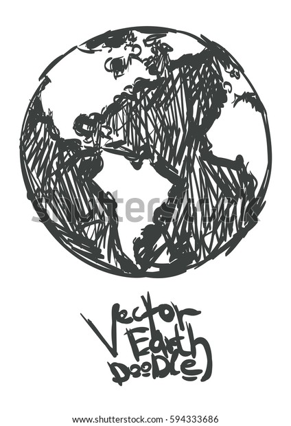 Hand Drawn Global Earth Isolated Illustration Stock Vector (Royalty ...