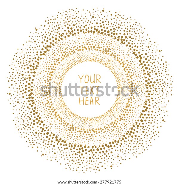 Hand Drawn Gold Dots Frame Abstract Stock Vector (Royalty Free ...