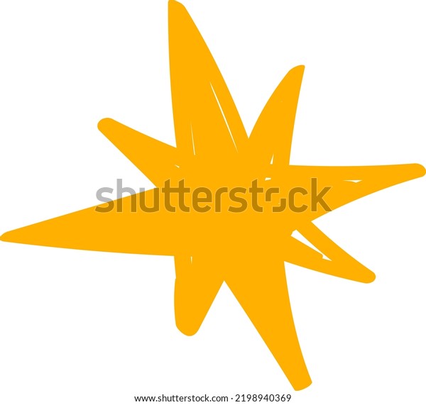 Hand Drawn Gold Star Vector Illustration Stock Vector (Royalty Free ...