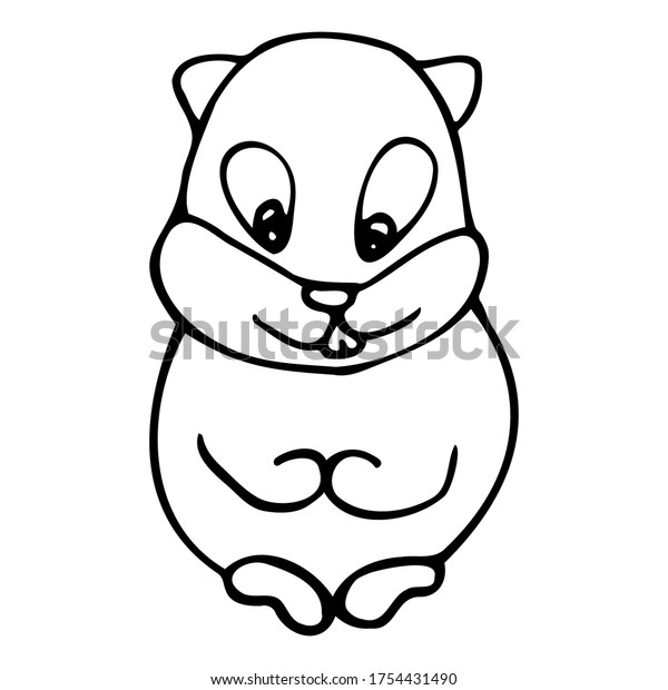 Hand Drawn Gopher Cartoon Gopher Outline Stock Vector (Royalty Free ...