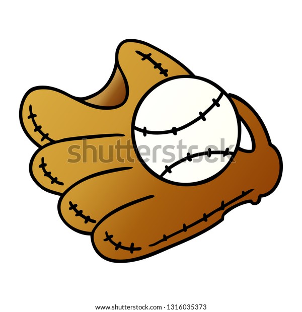 Hand Drawn Gradient Cartoon Doodle Baseball Stock Vector (Royalty Free ...