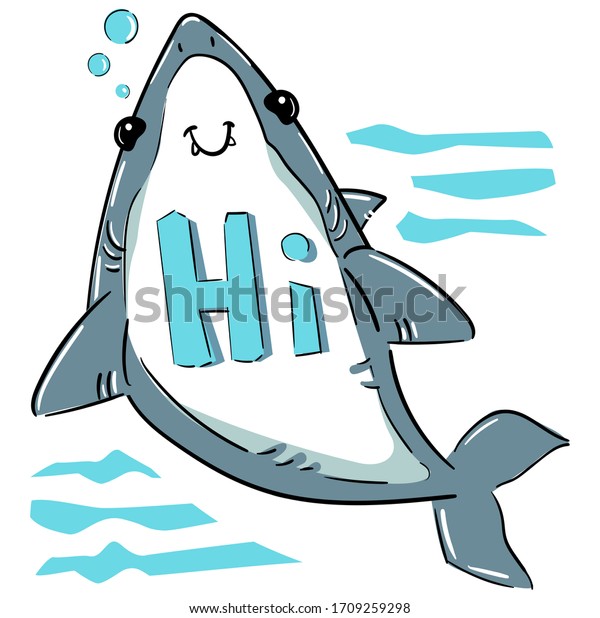 Hand Drawn Graphic Design Shark Inscription Stock Vector (Royalty Free ...