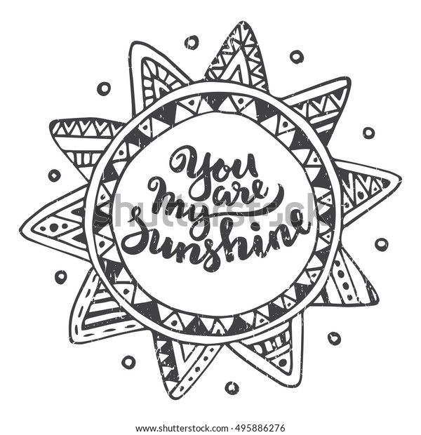Hand Drawn Graphic Ethnic Sun Handwritten Stock Vector (Royalty Free ...