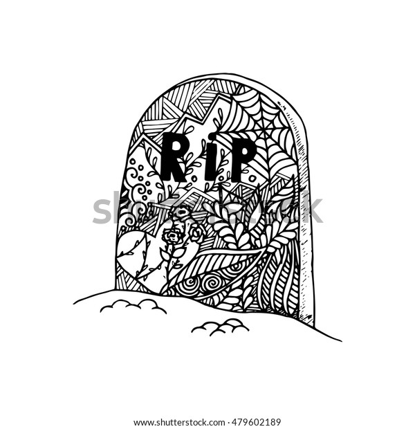 Hand Drawn Grave Doodle Style Stock Vector (Royalty Free) 479602189 ...