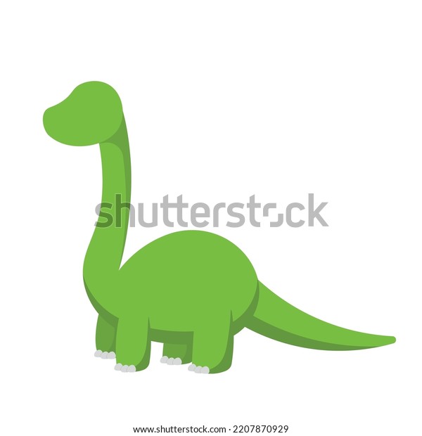 Hand Drawn Green Brontosaurus Dino Icon Stock Vector (Royalty Free ...