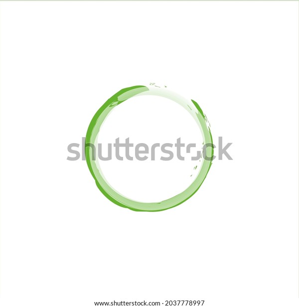 Hand Drawn Green Circle On White Stock Vector (Royalty Free) 2037778997 ...