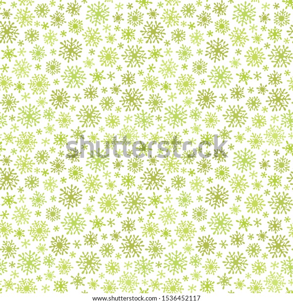 Hand Drawn Green Doodle Seamless Pattern Stock Vector (Royalty Free ...
