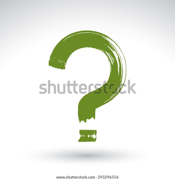 Icono de signo de interrogación verde dibujado a mano, signo de ...