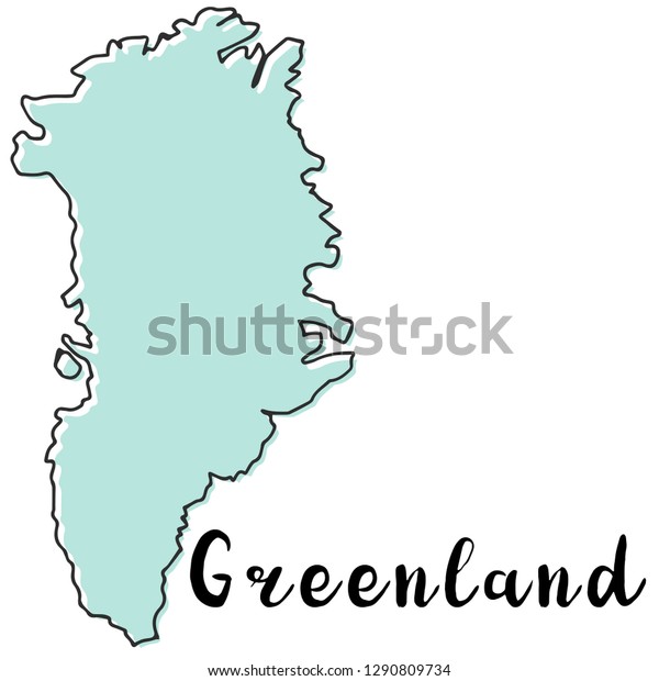Hand Drawn Greenland Map Vector Illustration Stock Vector (Royalty Free ...