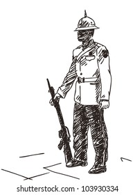 Hand Drawn Guard Stock Vector (Royalty Free) 103930334 | Shutterstock