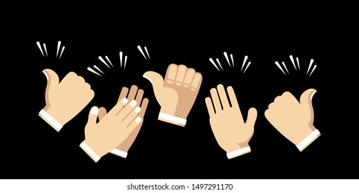Hand Drawn Hands Clapping Applause People Stock Vector (Royalty Free ...