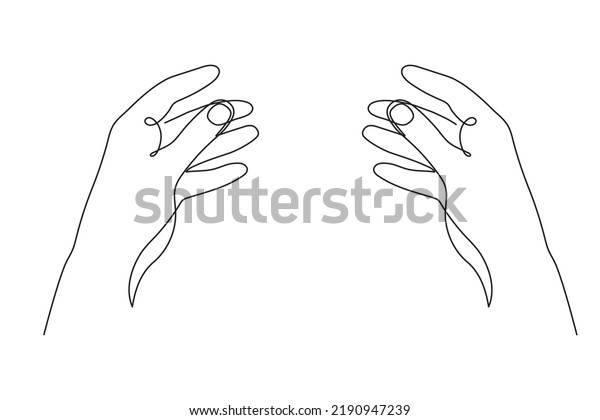 Hand Drawn Hands One Line Art Stock Vector (Royalty Free) 2190947239 ...