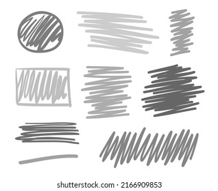 Hand Drawn Hatched Shapes Abstract Hatchings Stock Vector (Royalty Free ...