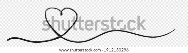 Hand Drawn Heart Line Art Banner Stock Vector (Royalty Free) 1912130296 ...