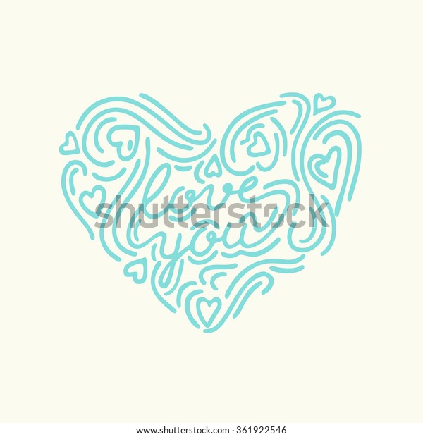 Hand Drawn Heart Shape Lettering Love Stock Vector (Royalty Free ...