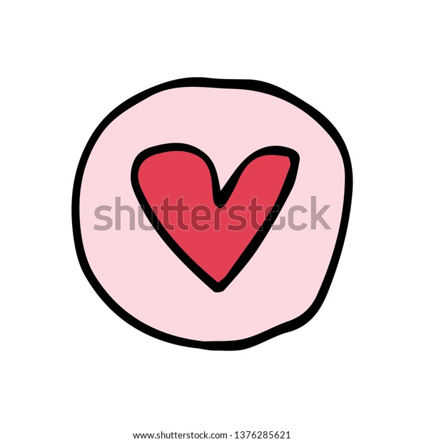 Hand Drawn Heart Sticker Vector Stock Vector (Royalty Free) 1376285621 ...