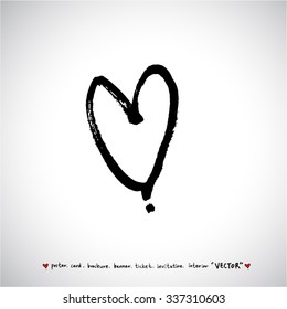 Hand Drawn Heart Vector Calligraphy Stock Vector (Royalty Free) 337310603