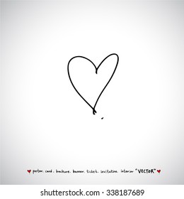 Hand Drawn Heart Vector Calligraphy Stock Vector (Royalty Free ...
