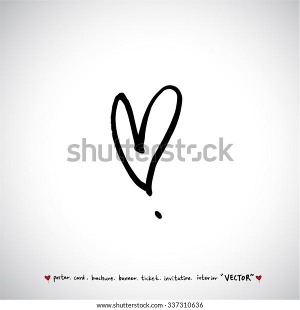 Hand Drawn Heart Vector Calligraphy Stock Vector (Royalty Free ...